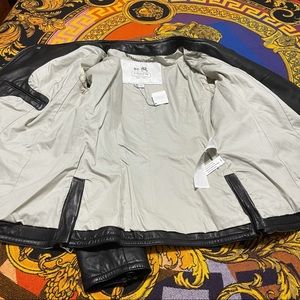 Coach | Jackets & Coats | Coach Colorblock Collarless Leather Jacket ...